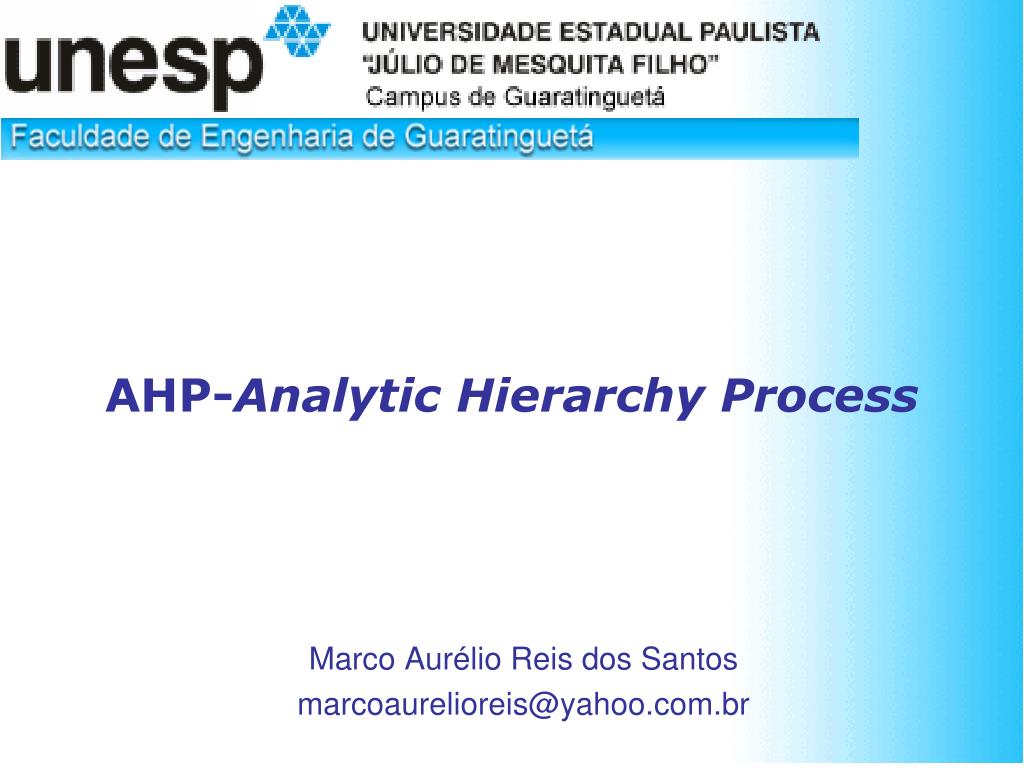 PPT - AHP- Analytic Hierarchy Process PowerPoint Presentation, free ...