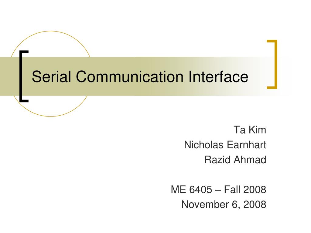 PPT - Serial Communication Interface PowerPoint Presentation, free ...