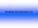 PPT - Persons with Disability act 1995 PowerPoint Presentation, free ...