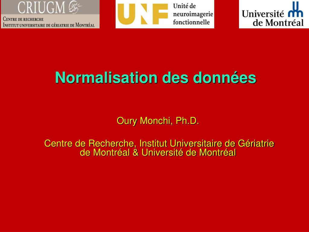PPT - Normalisation des données PowerPoint Presentation, free download ...