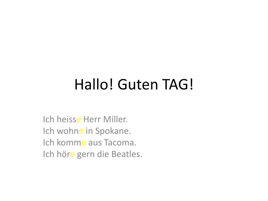 PPT - Hallo! Guten TAG! PowerPoint Presentation, free download - ID:6180361