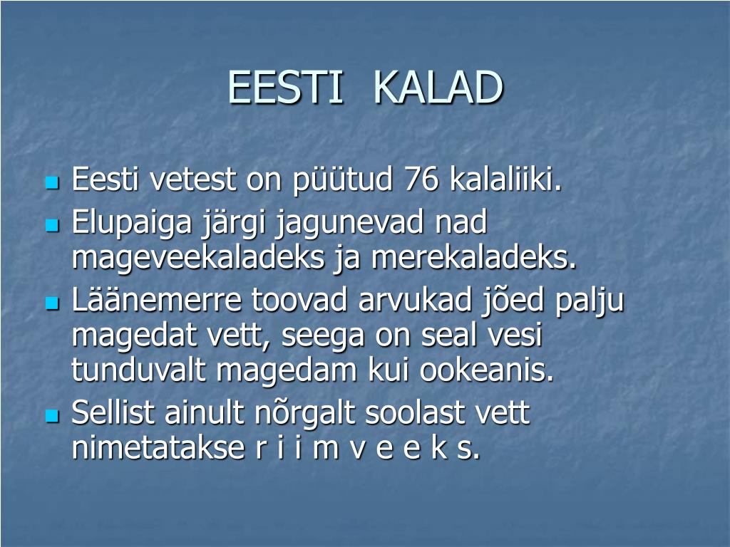 PPT - EESTI KALAD PowerPoint Presentation, free download - ID:6182306
