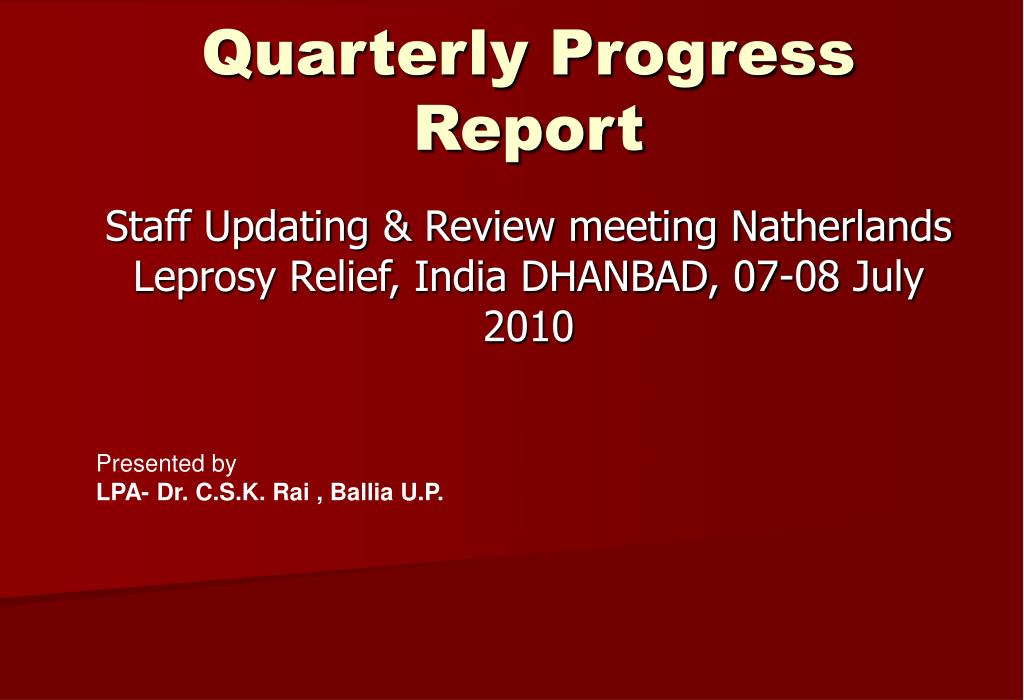 PPT - Quarterly Progress Report PowerPoint Presentation, free download ...