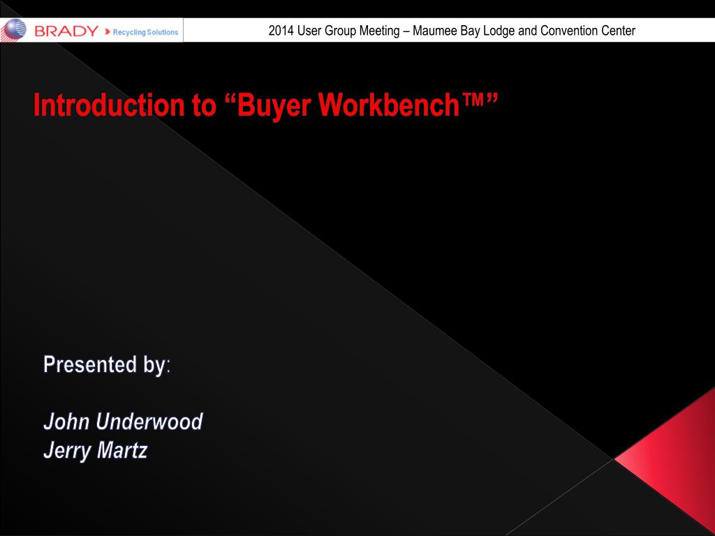 PPT - Introduction to “Buyer Workbench™” PowerPoint Presentation - ID ...