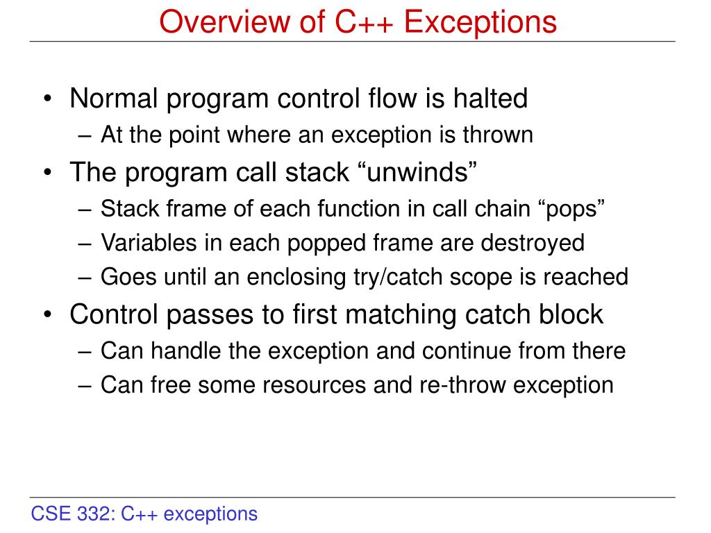 PPT - Overview of C++ Exceptions PowerPoint Presentation, free download ...