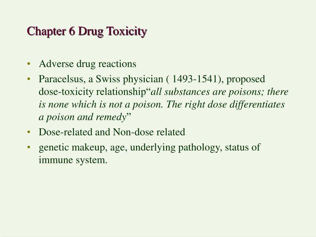 PPT - Chapter 6 Drug Toxicity PowerPoint Presentation, free download ...