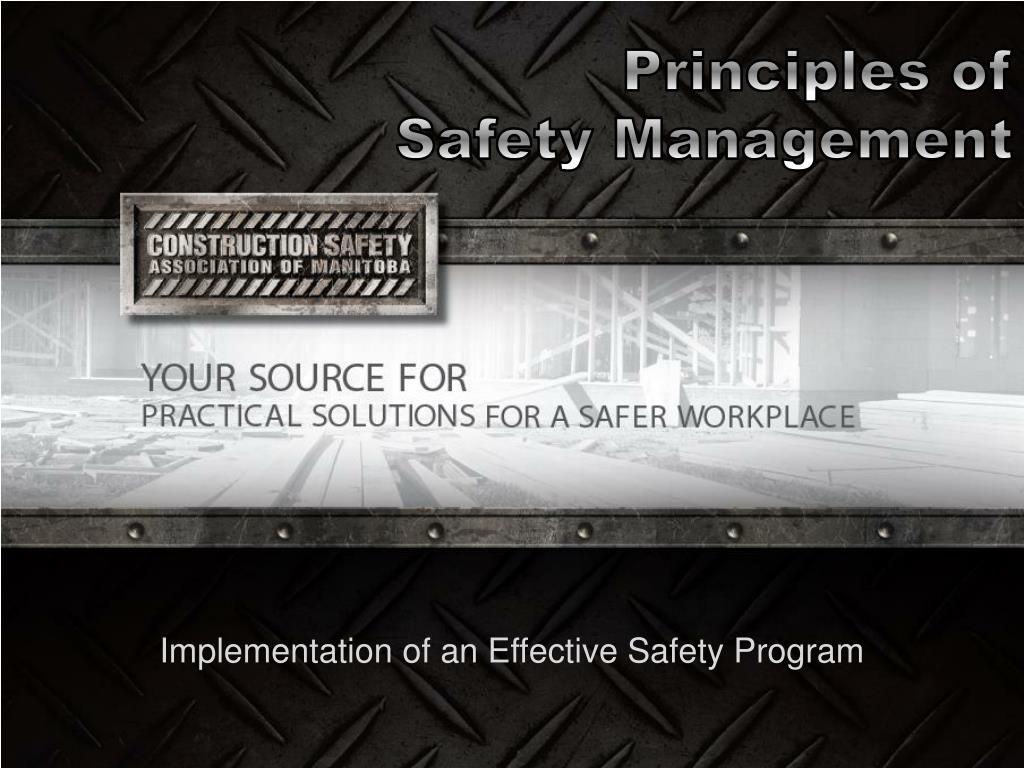 PPT - Principles of Safety Management PowerPoint Presentation, free ...