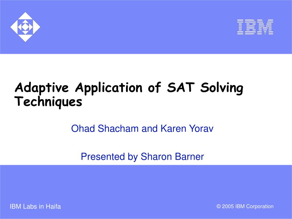 PPT - Adaptive Application of SAT Solving Techniques PowerPoint ...