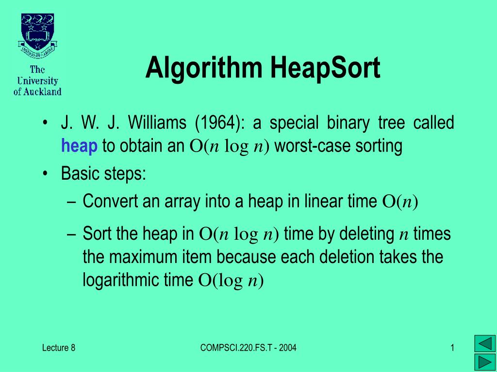 PPT - HeapSort Algorithm: Efficient Sorting with Complete Binary Trees ...