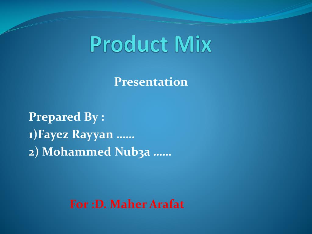 PPT - Product Mix PowerPoint Presentation, free download - ID:6195142