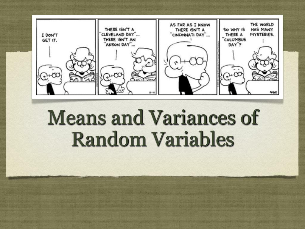 PPT - Means and Variances of Random Variables PowerPoint Presentation, free download - ID:6196311