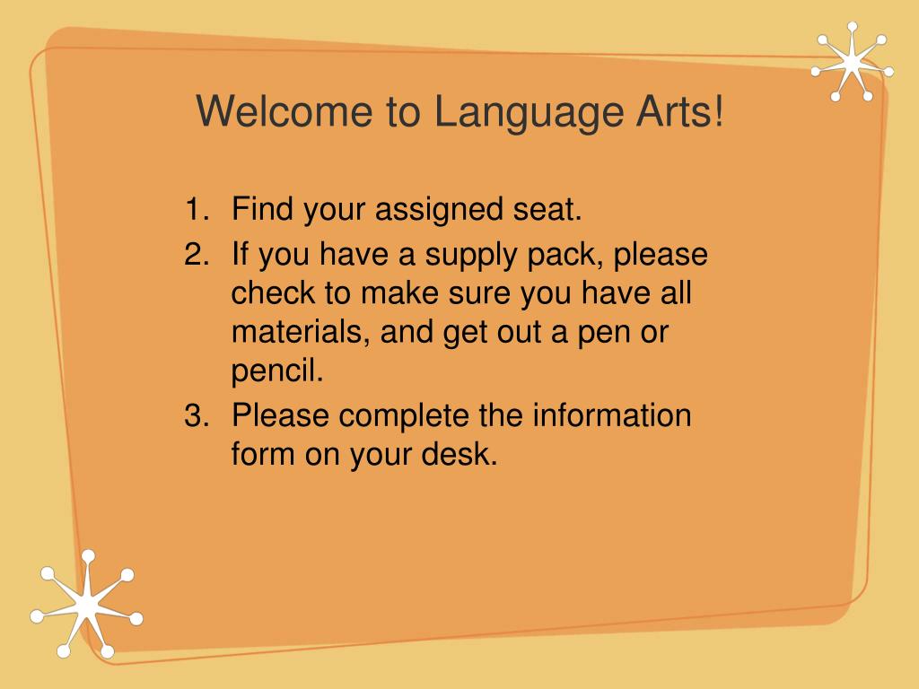 PPT - Welcome to Language Arts! PowerPoint Presentation, free download ...