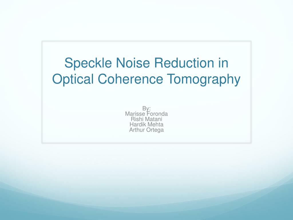 PPT - Speckle Noise Reduction in Optical Coherence Tomography ...