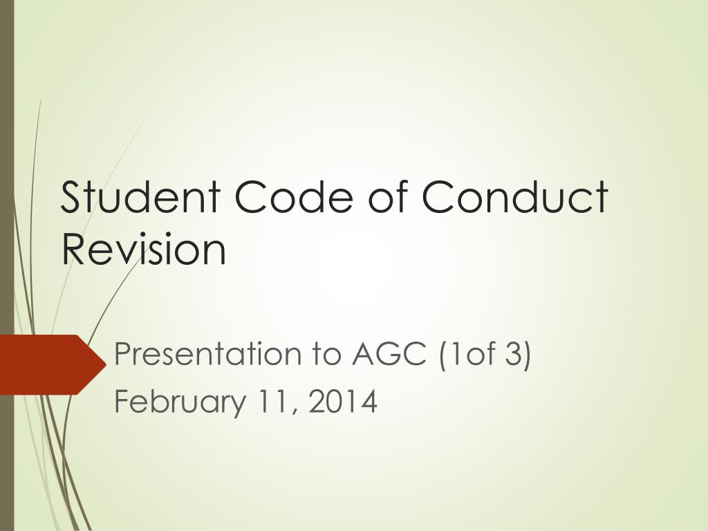 PPT - Student Code of Conduct Revision PowerPoint Presentation, free ...