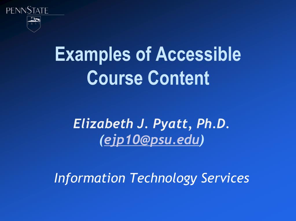 PPT - Examples of Accessible Course Content PowerPoint Presentation ...