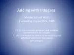 PPT - Adding Integers PowerPoint Presentation, free download - ID:6558512