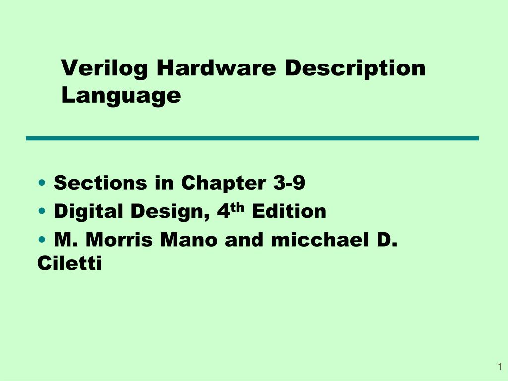 PPT - Verilog Hardware Description Language PowerPoint Presentation ...