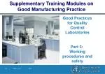 PPT - Good Practices for Quality Control Laboratories PowerPoint ...