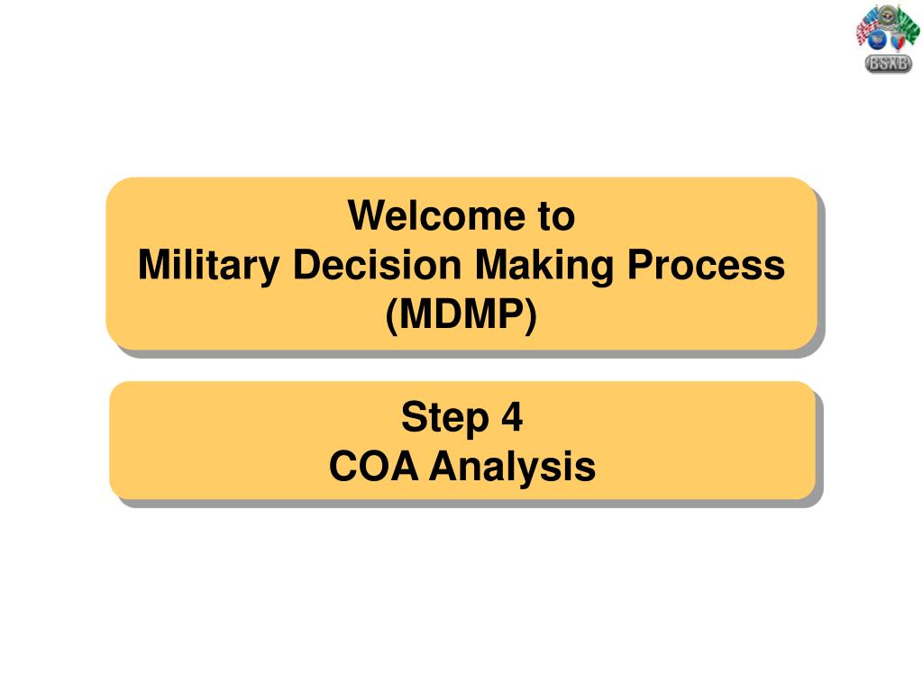 PPT - Welcome to Military Decision Making Process (MDMP) PowerPoint ...