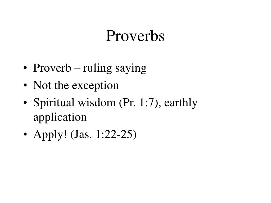 PPT - Proverbs PowerPoint Presentation, free download - ID:6215156