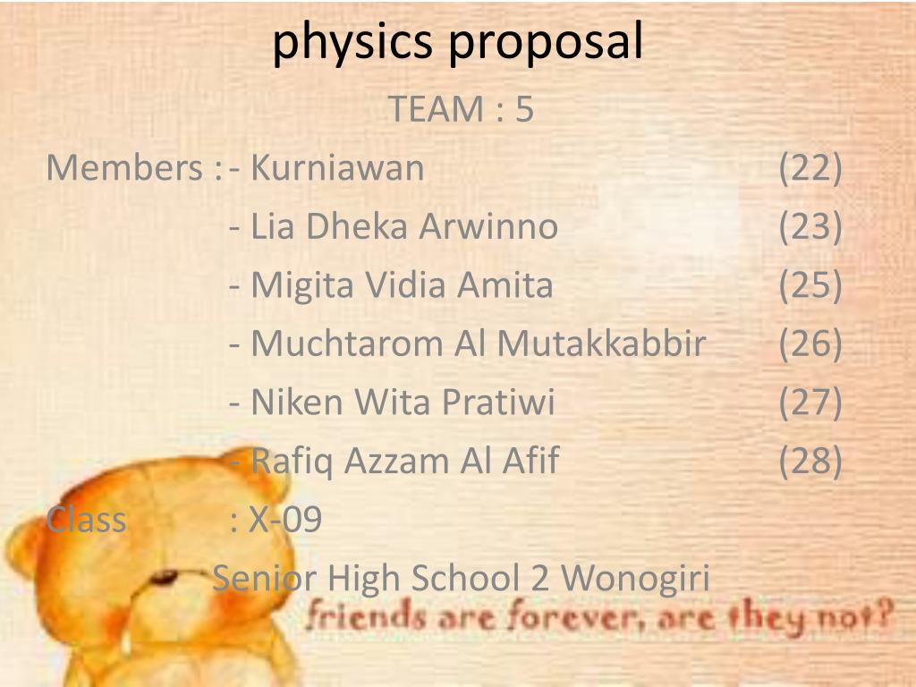 PPT - physics proposal PowerPoint Presentation, free download - ID:6218396