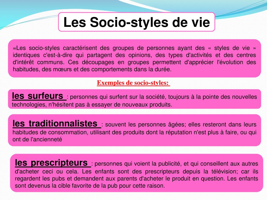 PPT - Les Socio-styles de vie PowerPoint Presentation, free download ...