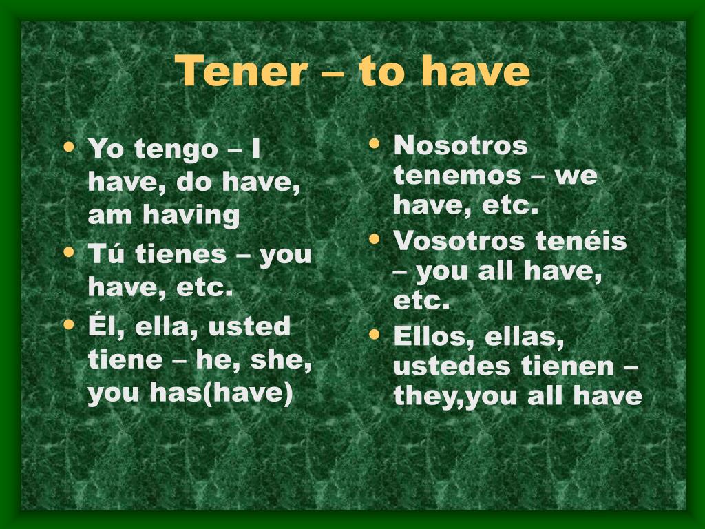 PPT - Essential Guide to "Tener" Expressions in Spanish PowerPoint ...
