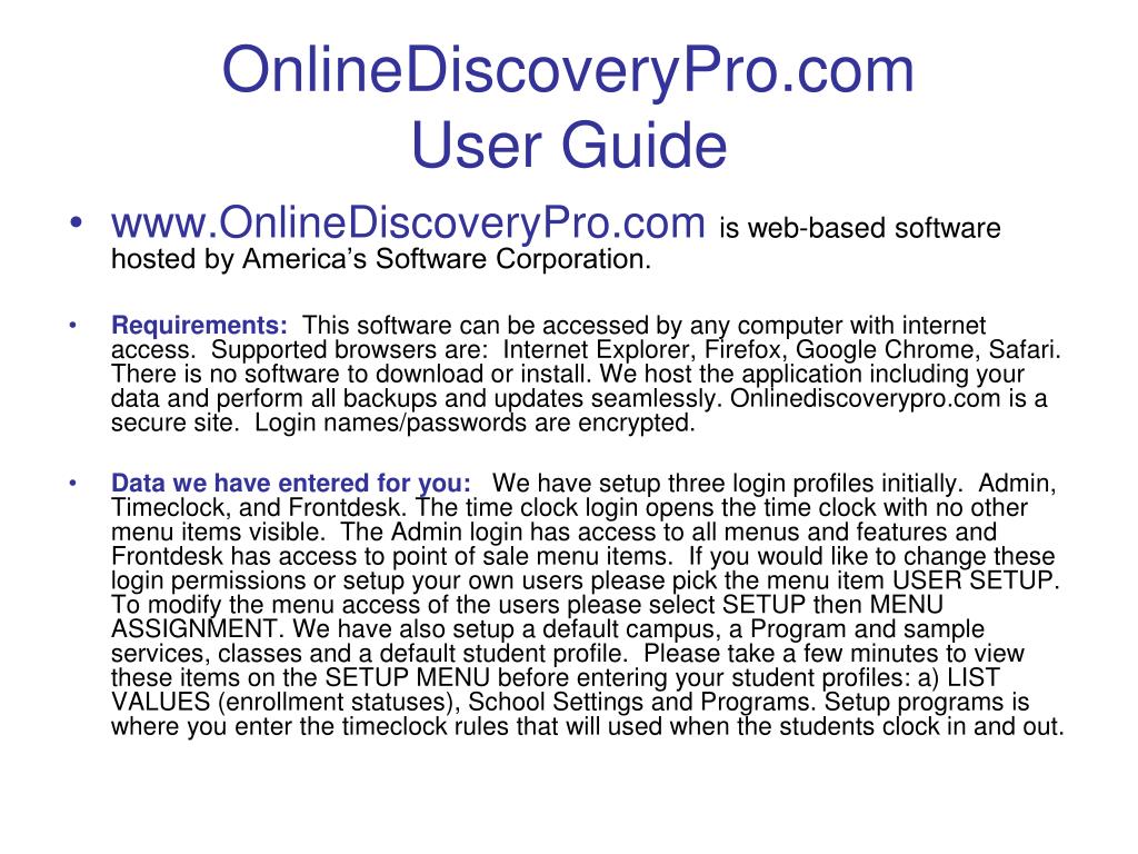 PPT - OnlineDiscoveryPro User Guide PowerPoint Presentation, free ...