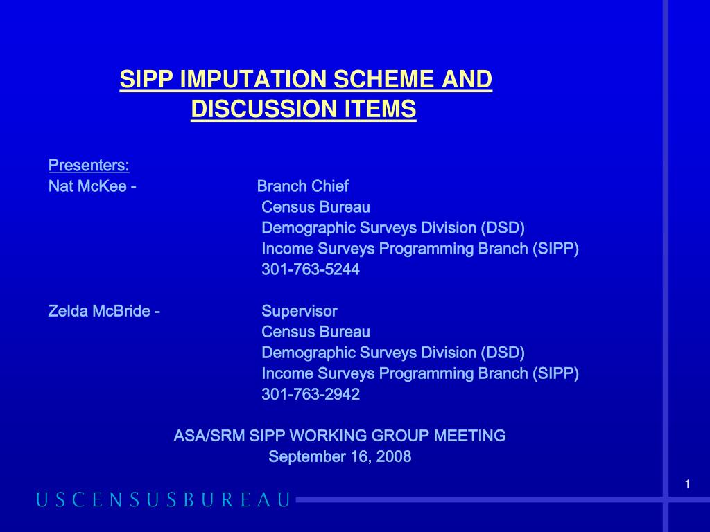 PPT - SIPP IMPUTATION SCHEME AND DISCUSSION ITEMS PowerPoint ...