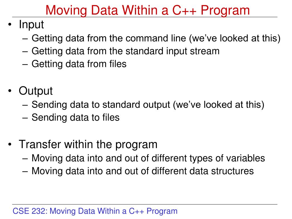 PPT - Moving Data Within a C++ Program PowerPoint Presentation, free ...