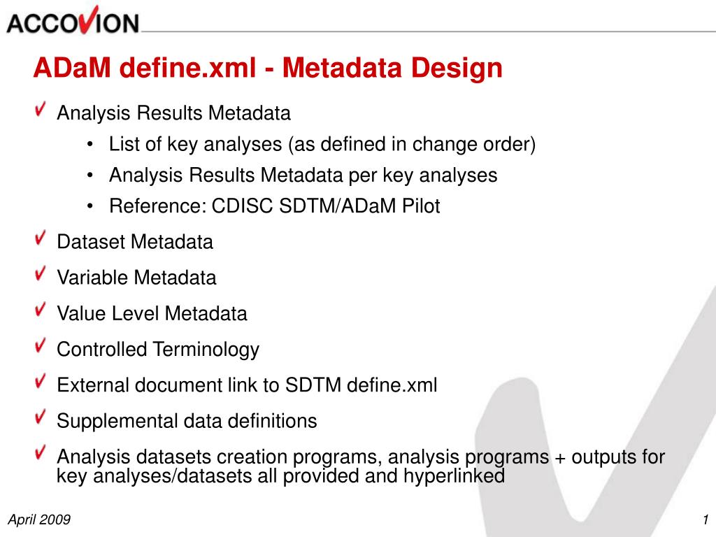 PPT - ADaM define.xml - Metadata Design PowerPoint Presentation, free ...