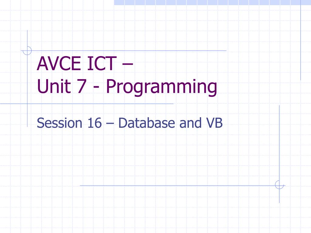 PPT - AVCE ICT – Unit 7 - Programming PowerPoint Presentation, free ...