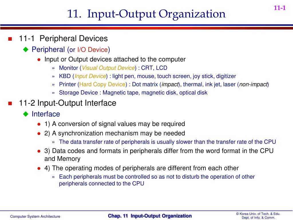 PPT - 11. Input-Output Organization PowerPoint Presentation, free download - ID:6240906
