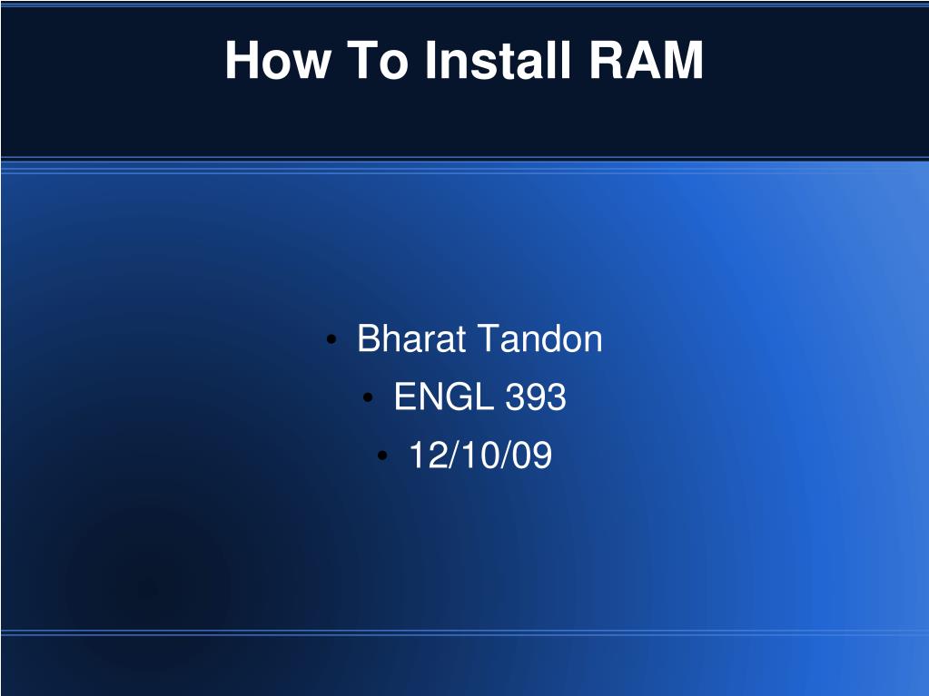 PPT - Efficient RAM Installation Guide: Step-by-Step Instructions ...
