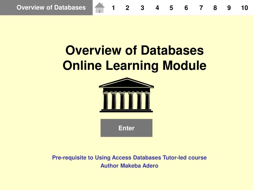 PPT - Overview of Databases Online Learning Module PowerPoint Presentation - ID:6245189
