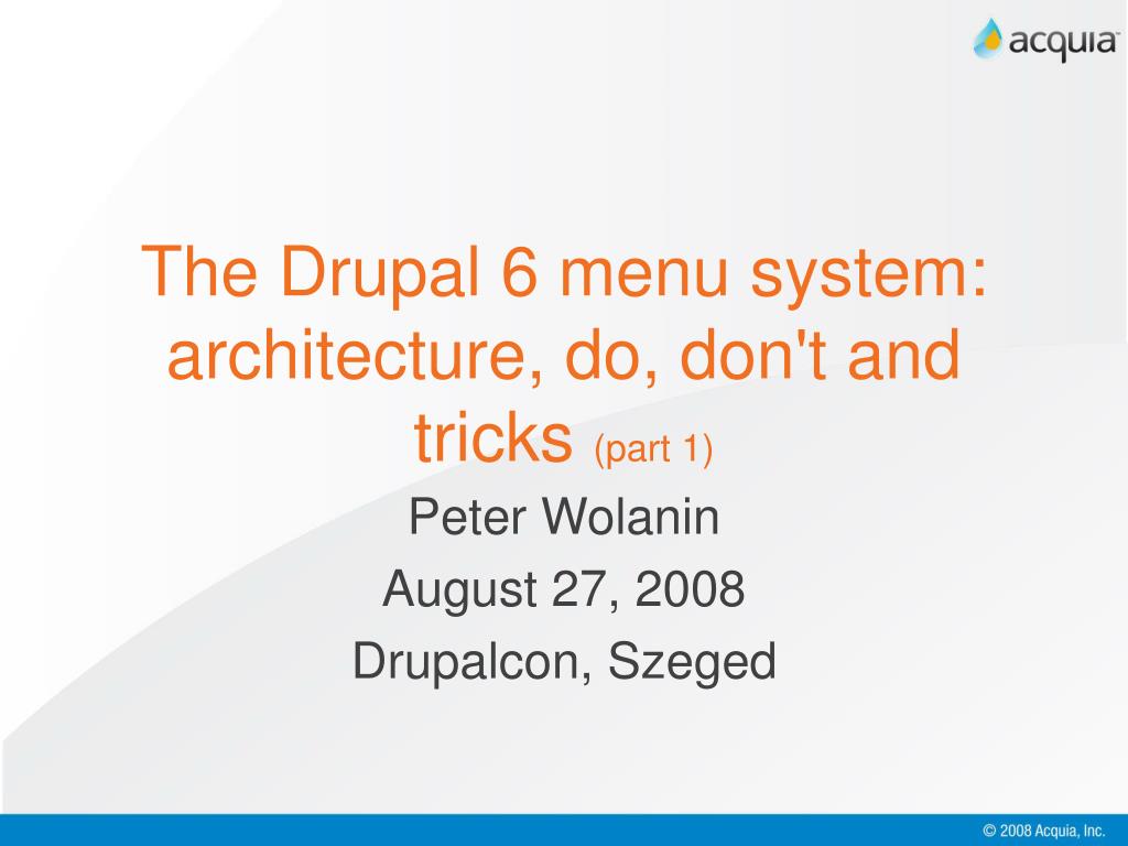 PPT - Understanding Drupal 6 Menu System Architecture PowerPoint ...