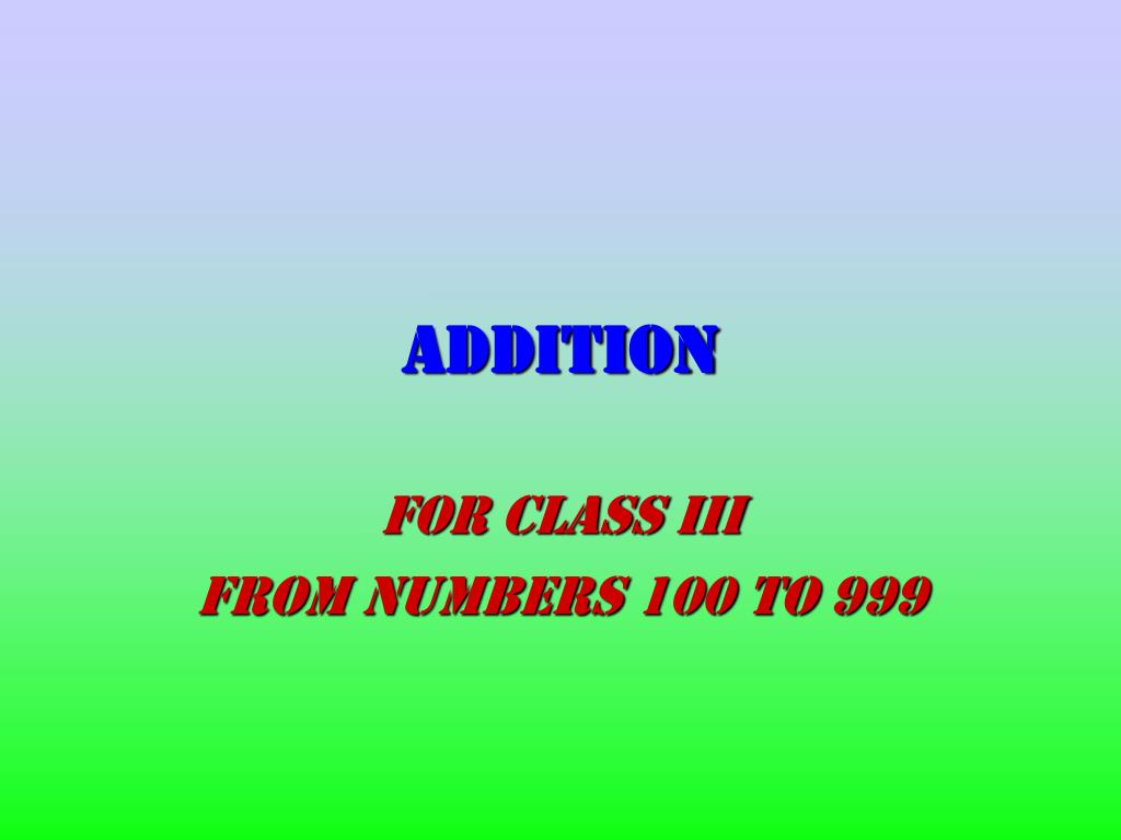 PPT - ADDITION PowerPoint Presentation, free download - ID:6249280