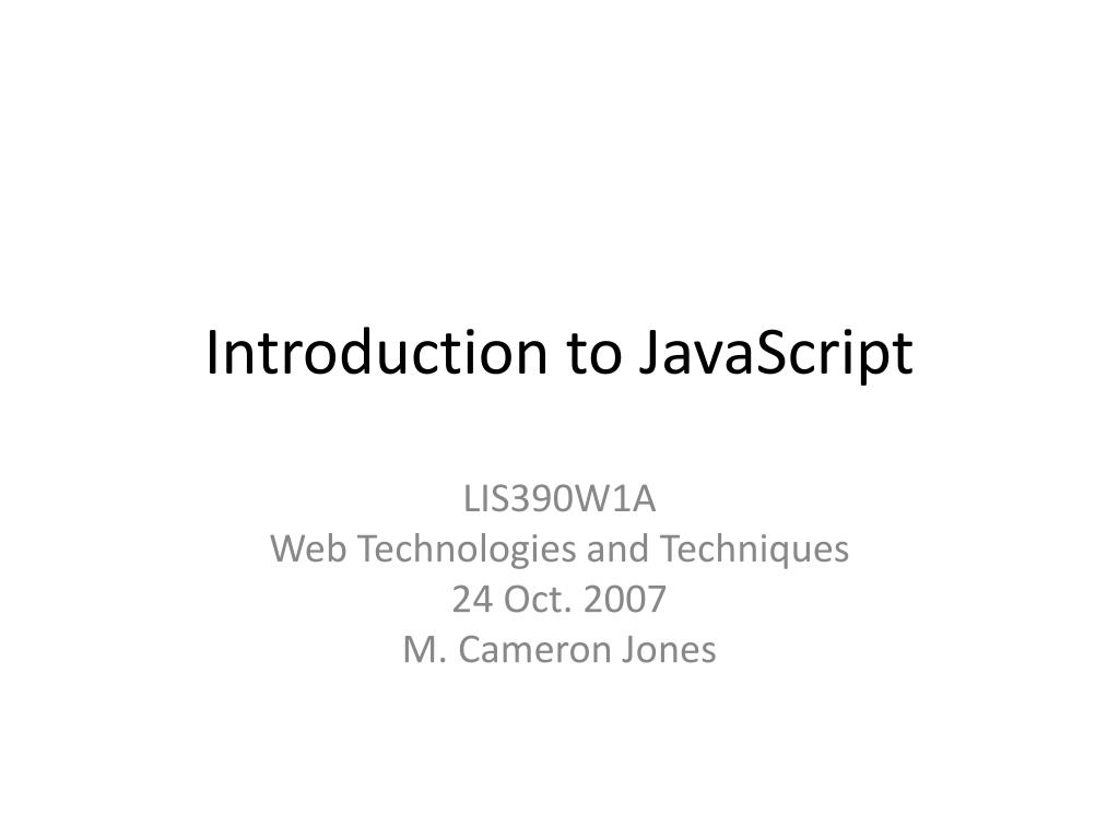 PPT - Introduction to JavaScript PowerPoint Presentation, free download ...