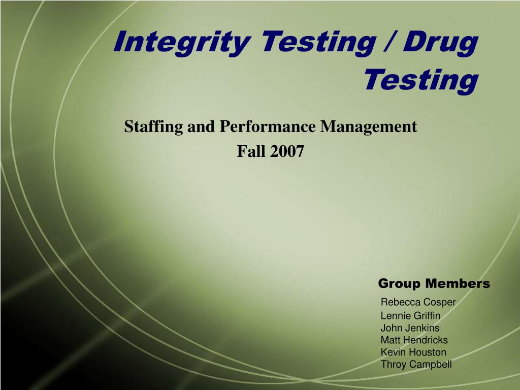 PPT - Integrity Testing / Drug Testing PowerPoint Presentation, free ...