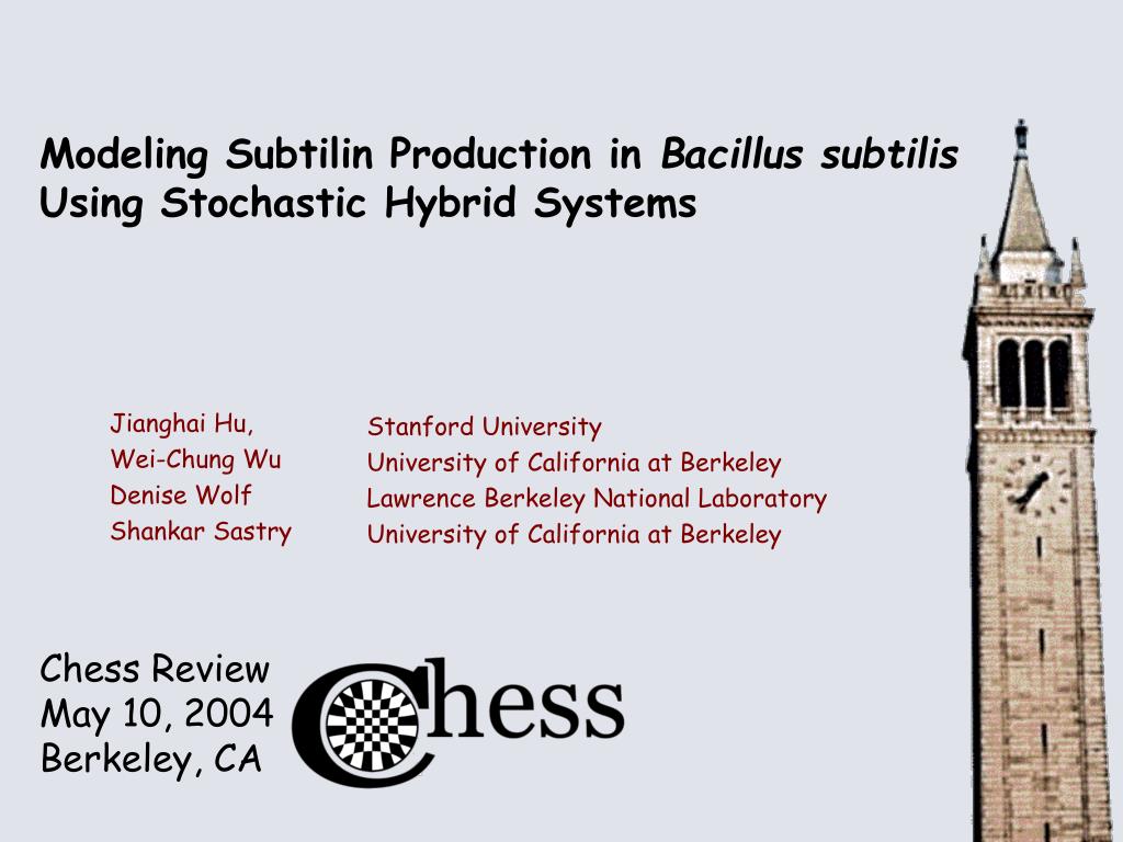 Ppt Modeling Subtilin Production In Bacillus Subtilis Using Stochastic Hybrid Systems