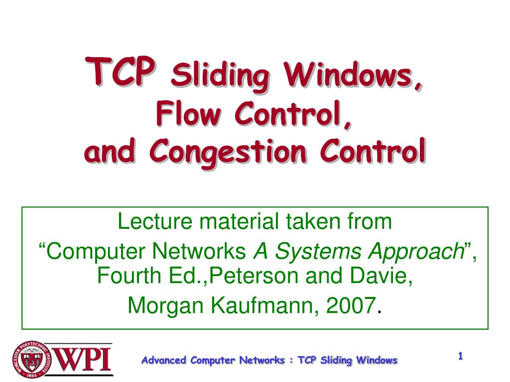 PPT - TCP Sliding Windows, Flow Control, and Congestion Control ...