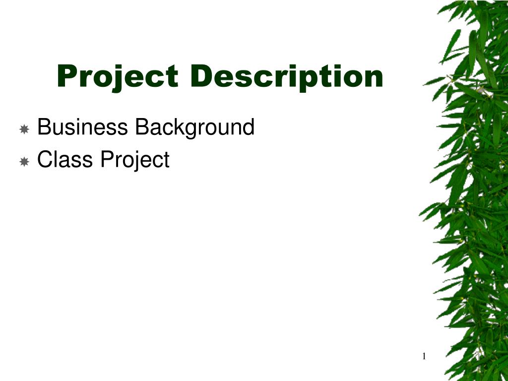 PPT - Project Description PowerPoint Presentation, free download - ID ...