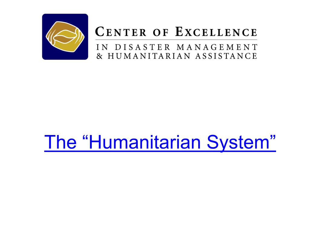 PPT - The “Humanitarian System” PowerPoint Presentation, free download ...