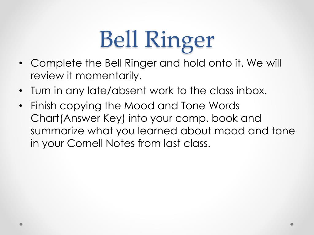 PPT - Bell Ringer PowerPoint Presentation, free download - ID:6263901