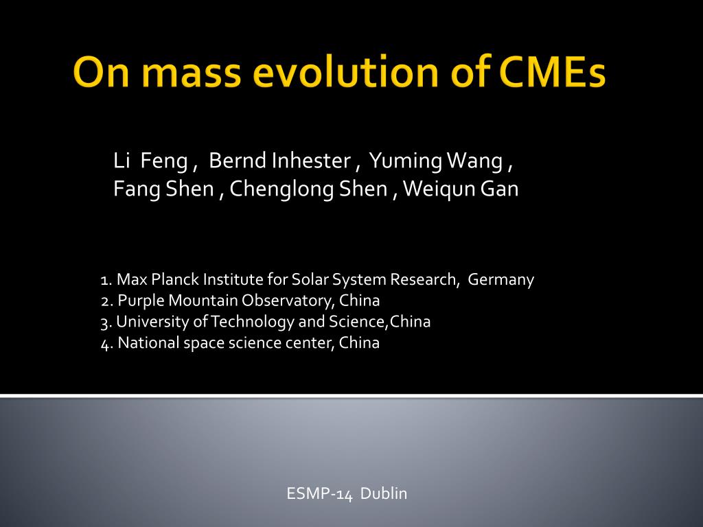 PPT - On mass evolution of CMEs PowerPoint Presentation, free download ...