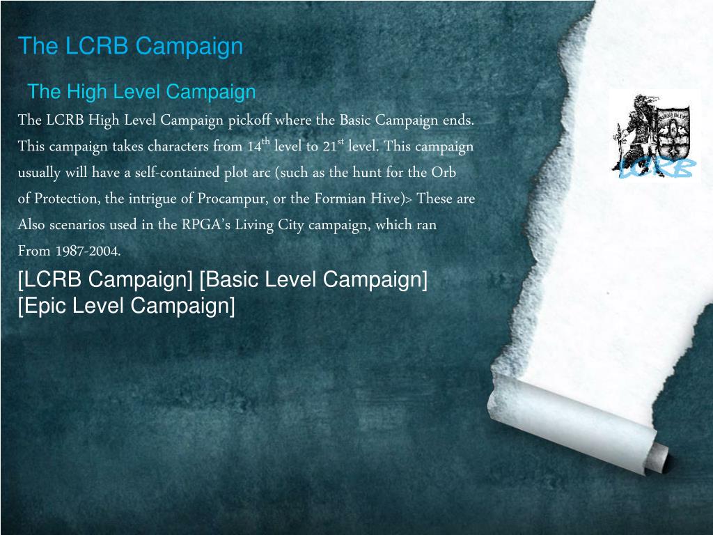 PPT - The LCRB Campaign PowerPoint Presentation, free download - ID:6270776