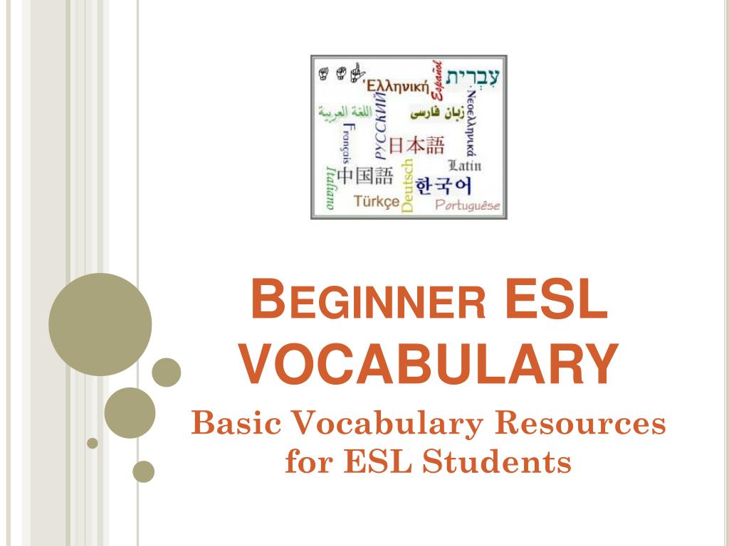 PPT - Beginner ESL VOCABULARY PowerPoint Presentation, free download ...
