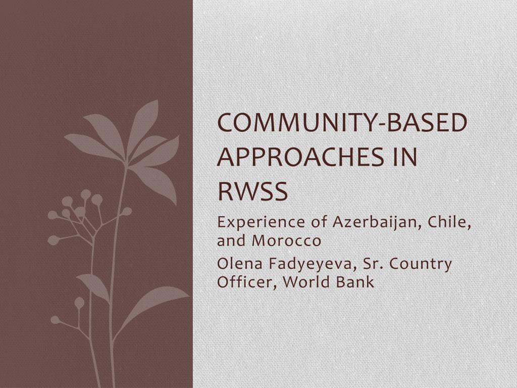 PPT - Community-based Approaches in RWSS PowerPoint Presentation, free ...