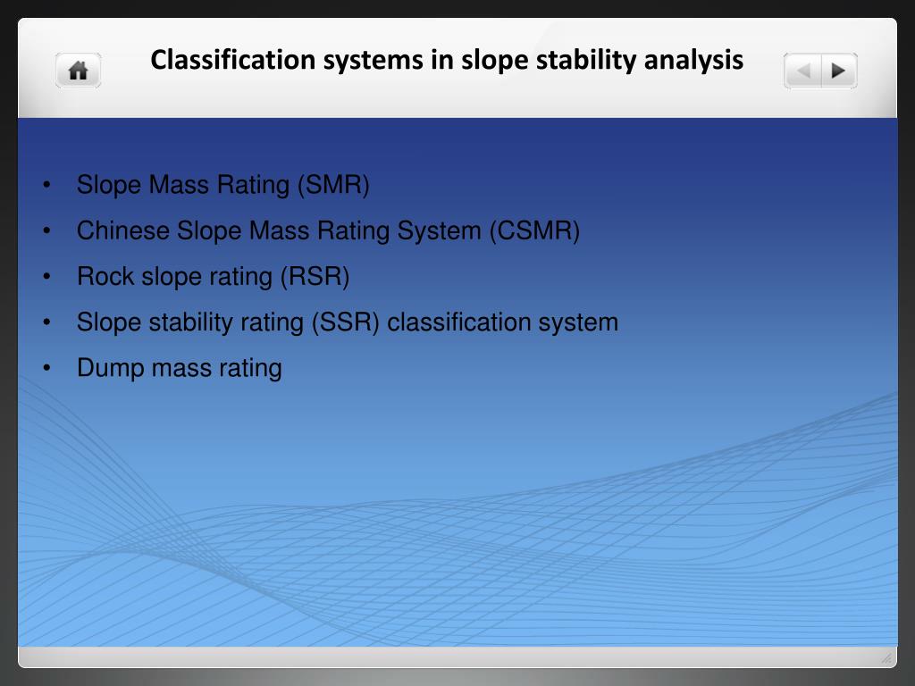PPT - Classification systems in slope stability analysis PowerPoint ...