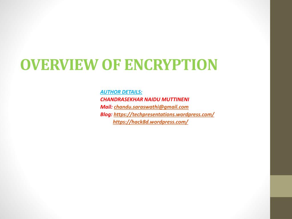 PPT - OVERVIEW OF ENCRYPTION PowerPoint Presentation, free download ...